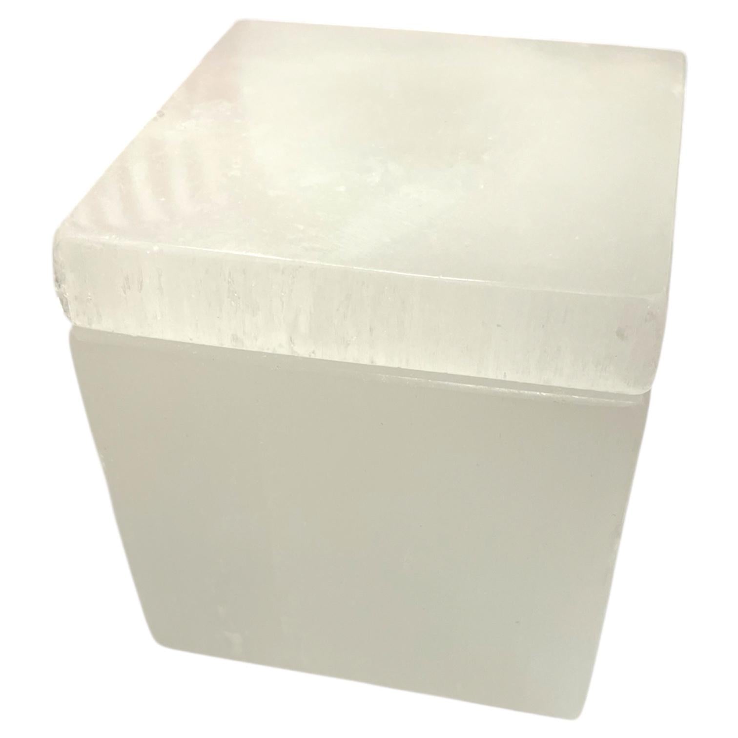Selenite Square Charging Box with Lid | Crystal Cleansing & Secure ...
